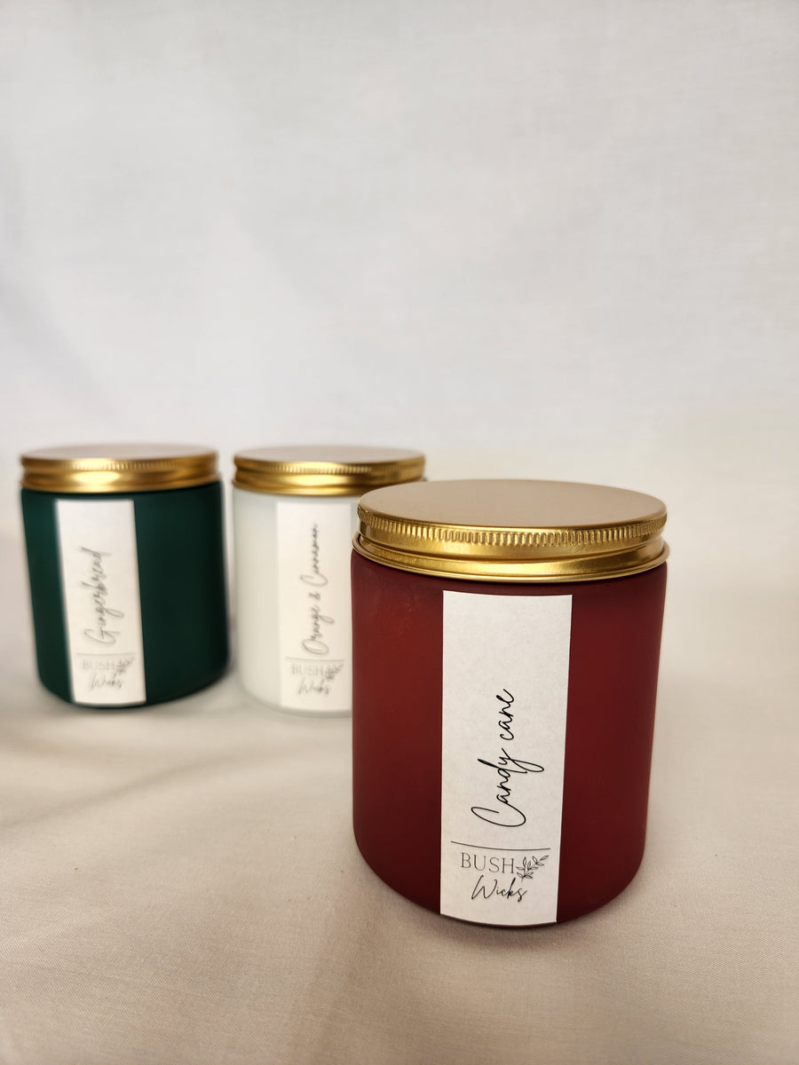 Candy Cane Christmas Candle – Bush Wicks